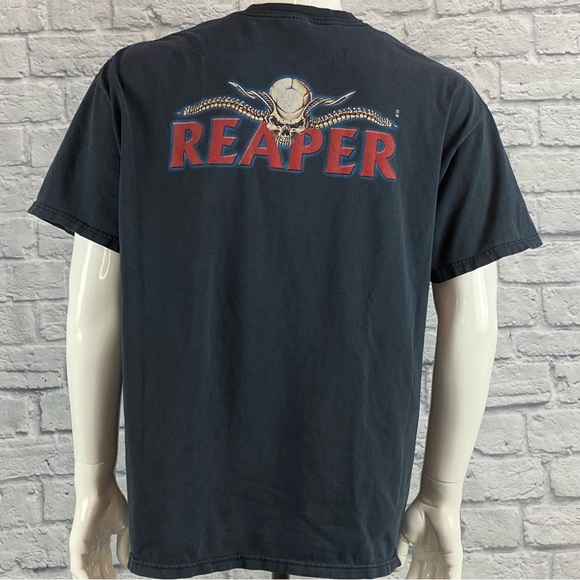 Vintage | Shirts | Vintage Reaper Branded Skull Tee | Poshmark